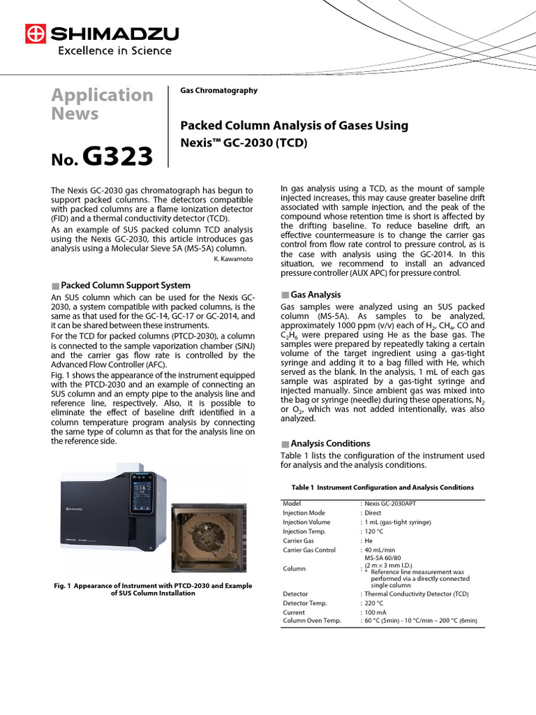 TCD analysis | PDF | Gas Chromatography | Atmosphere