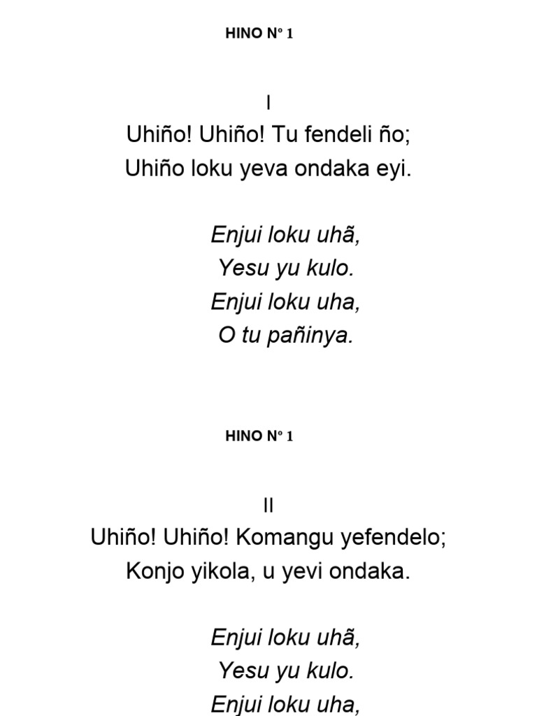 Himnos en Umbundu: Letras y Alabanza | PDF