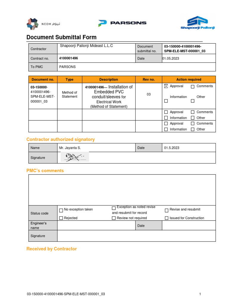 PVC Conduit Installation Method Statement | PDF | Personal Protective Equipment | Pipe (Fluid ...