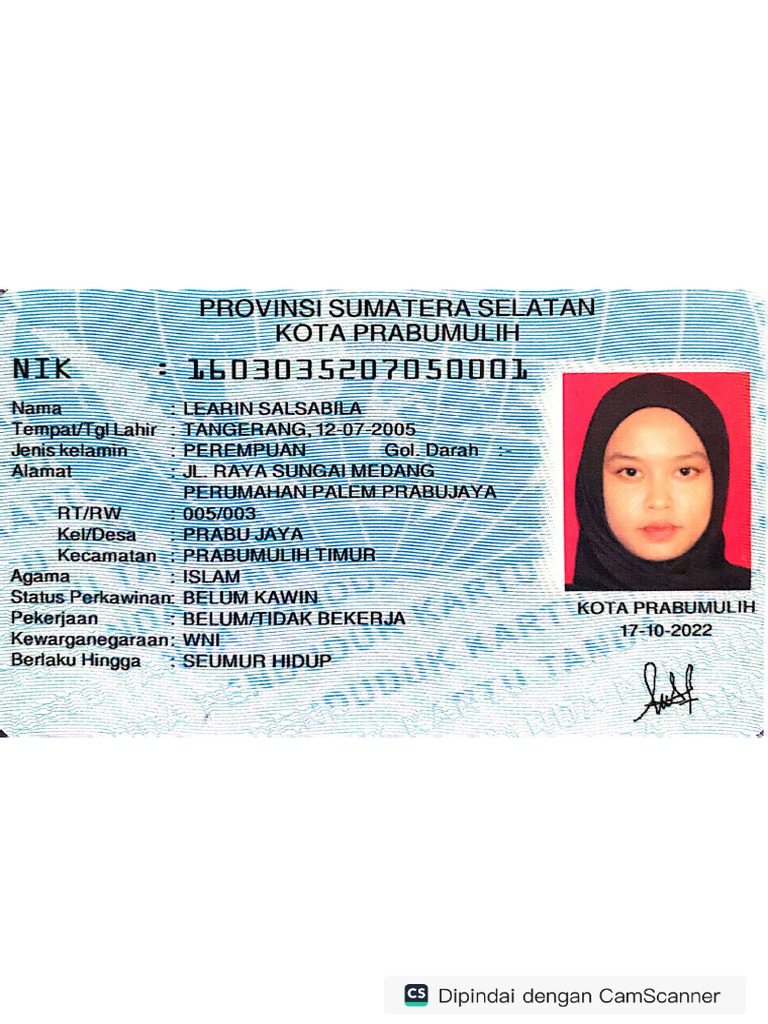 KTP Learin Salsabila | PDF