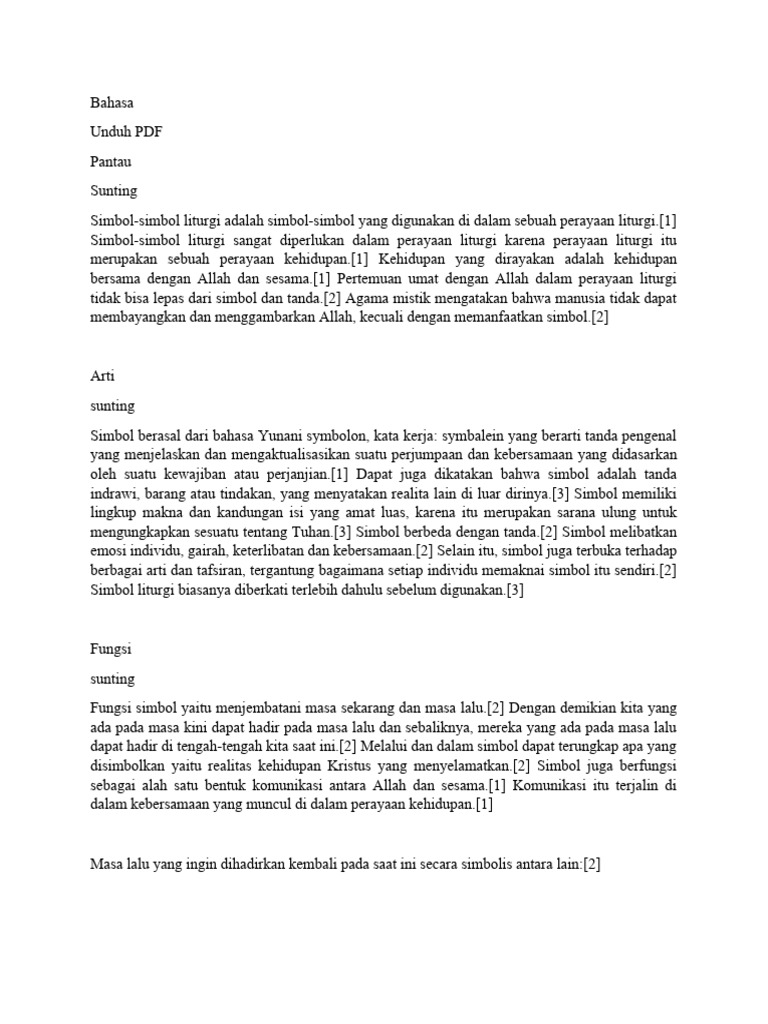 Simbol Liturgi - Revisi | PDF