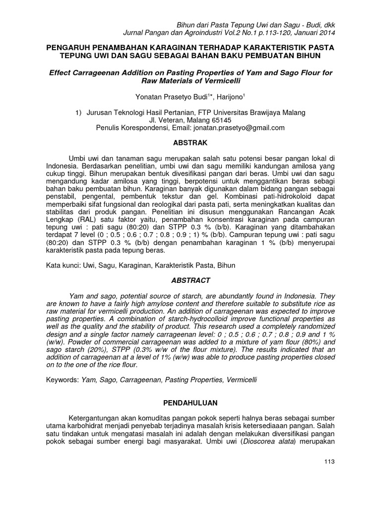 Bihun Dari Uwi Dan Sagu | PDF