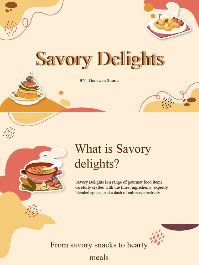 Gourmet Savory Delights Overview | PDF | Taste | Umami