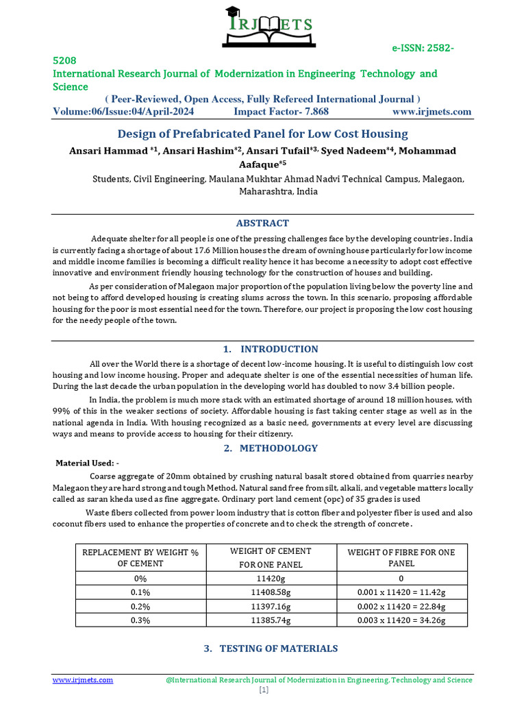 Research Paper Be Civil-2 | PDF | Concrete | Fibers