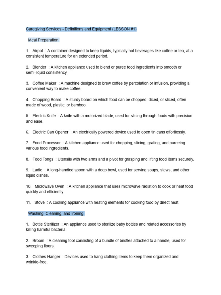 Tle Reviewer 3RD QTR - Grade 8 | PDF | Home Appliance | Kitchen