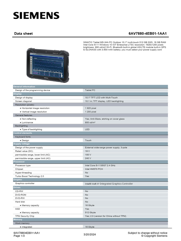 6AV78804EB011AA1_datasheet_en | PDF | Random Access Memory | Usb