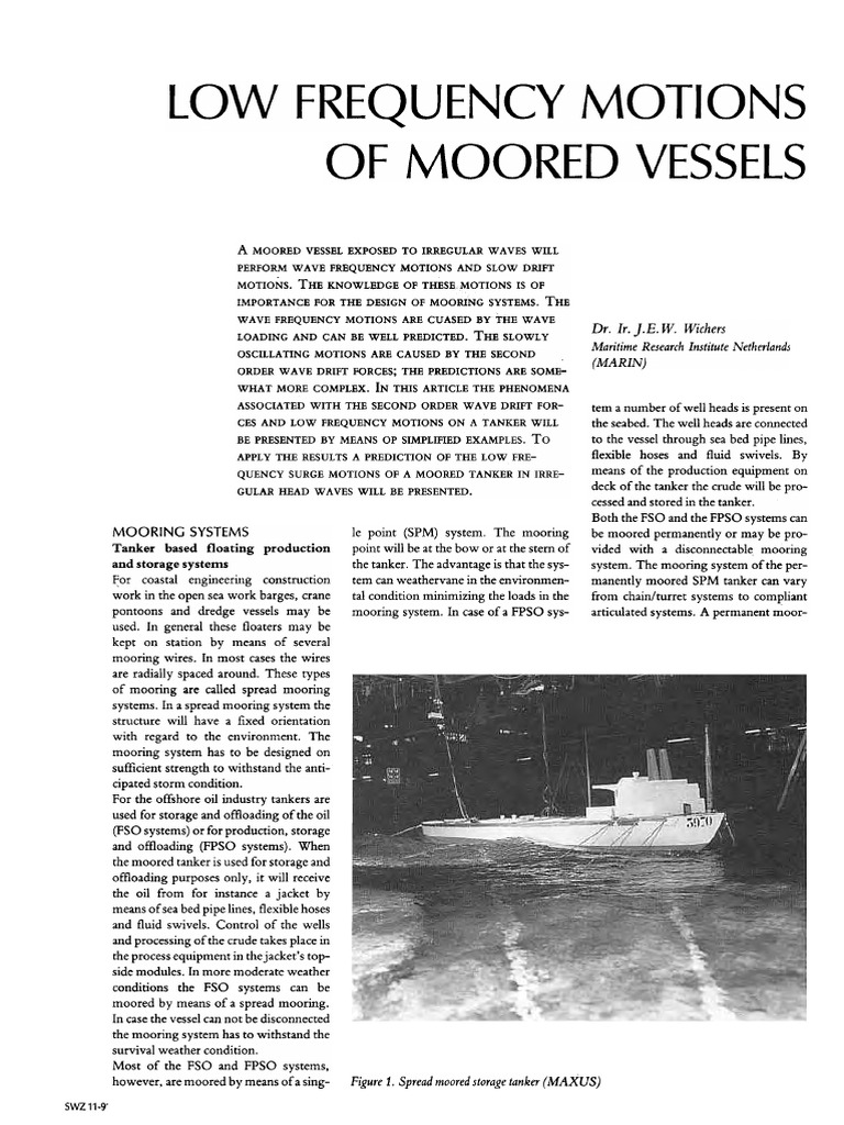 Wichers - Low Frequency Motions of Moored Vessels | PDF