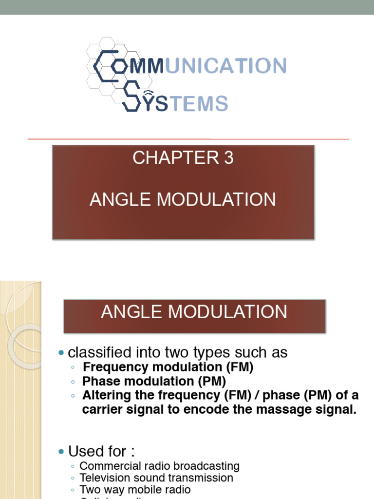 Communication 3 | PDF | Frequency Modulation | Modulation