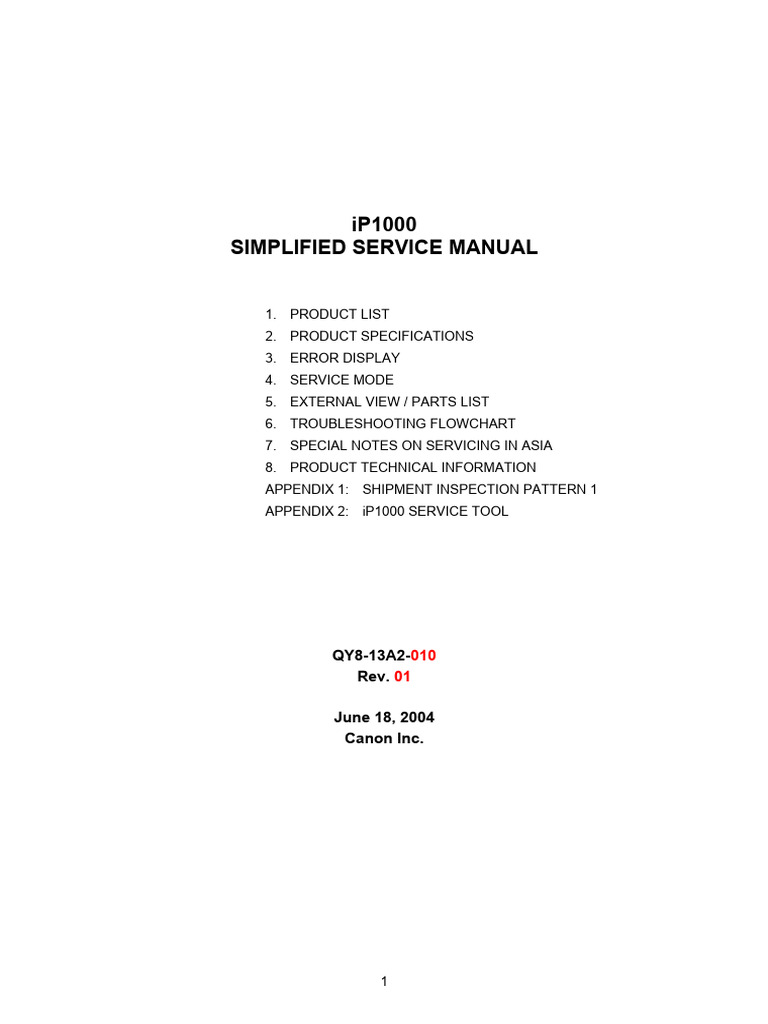 Ip1000 SRM | PDF | Printer (Computing) | Paper