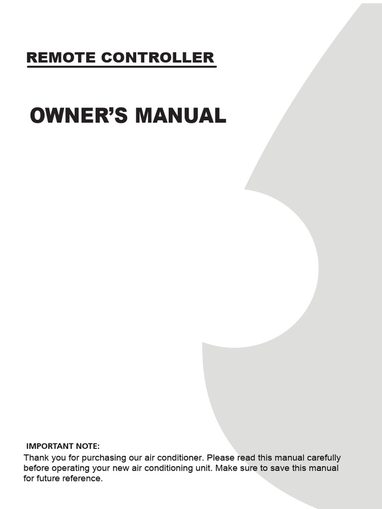 Midea Air Conditioner Remote Manual | PDF | Air Conditioning ...
