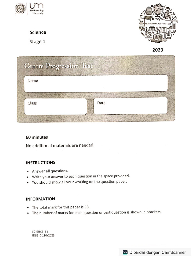 CPT Stage 1 Science 2023 | PDF