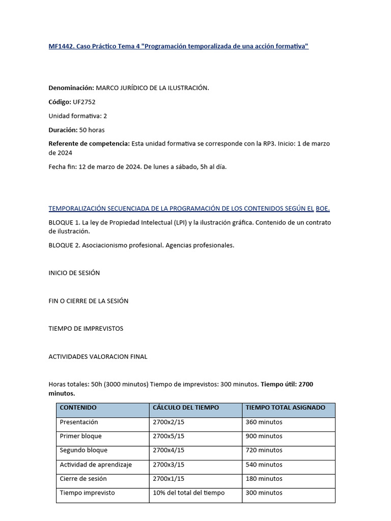 MF1442. Caso Práctico Tema 4 | PDF | Evaluación | Era de iluminacion