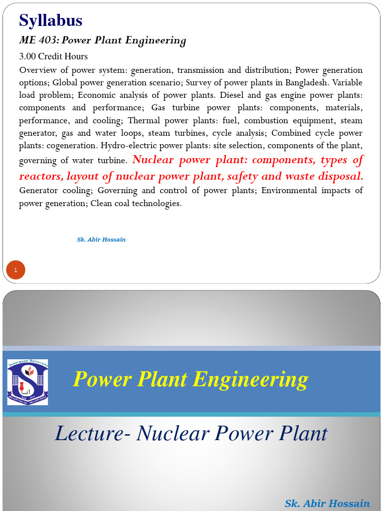 Power Plant Engineering Syllabus | PDF