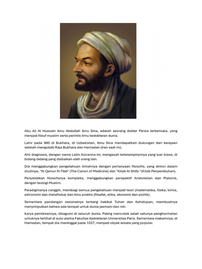 Abu Ali Al Hussain Ibnu Abdullah Ibnu Sina | PDF
