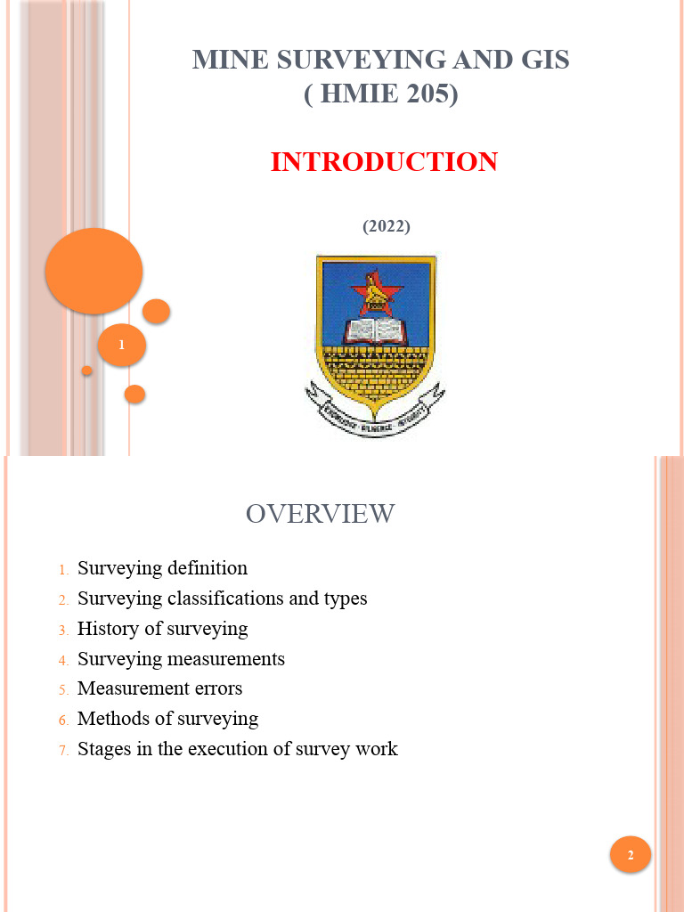 Topic 1 - HMIE 205 Introduction | PDF | Surveying | Topography