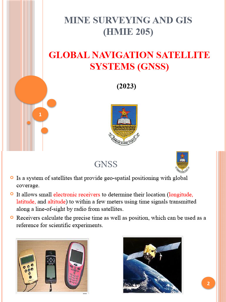 Topic 11 - HMIE 205 Global Navigation Satellite Systems (GNSS) | PDF | Global Positioning System ...