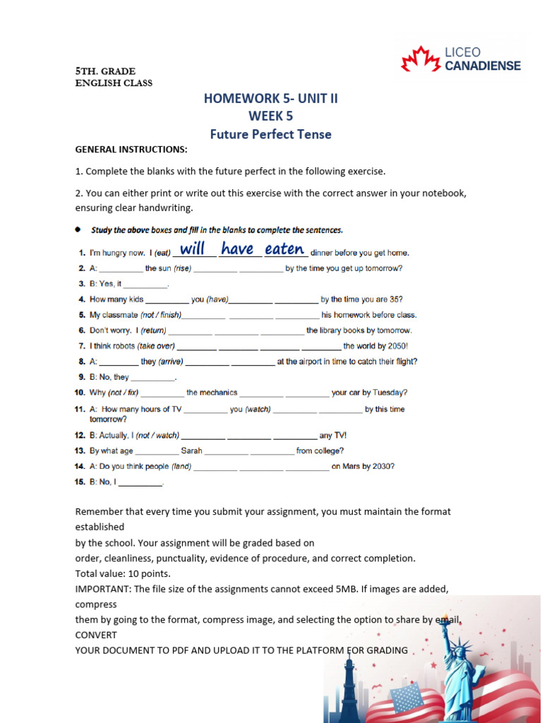 Guideline 5-Homework 5-5th grade-UNIT 2-WEEK FIVE | PDF