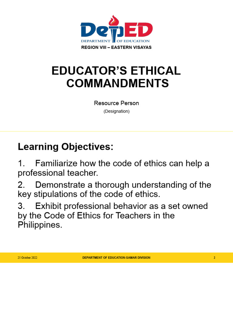 Educator - S Ethical Commandments | PDF | Teachers | Dignity