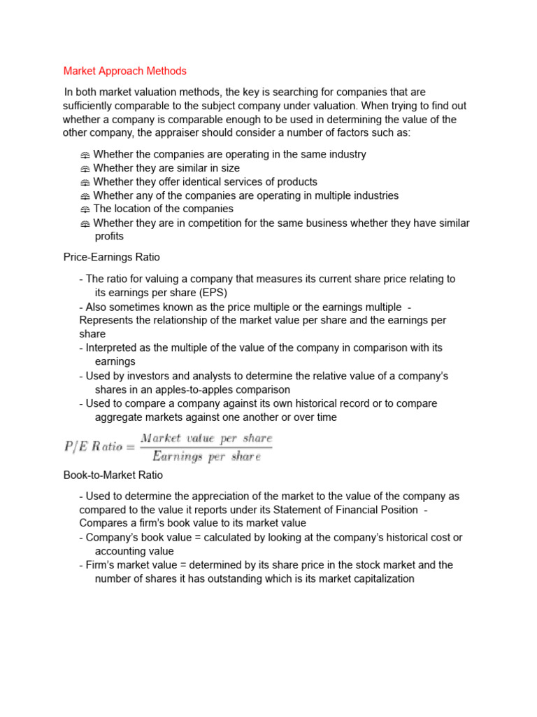 Market Value Approach | PDF | Dividend | Valuation (Finance) Market Value Approach | PDF | Dividend | Valuation (Finance)