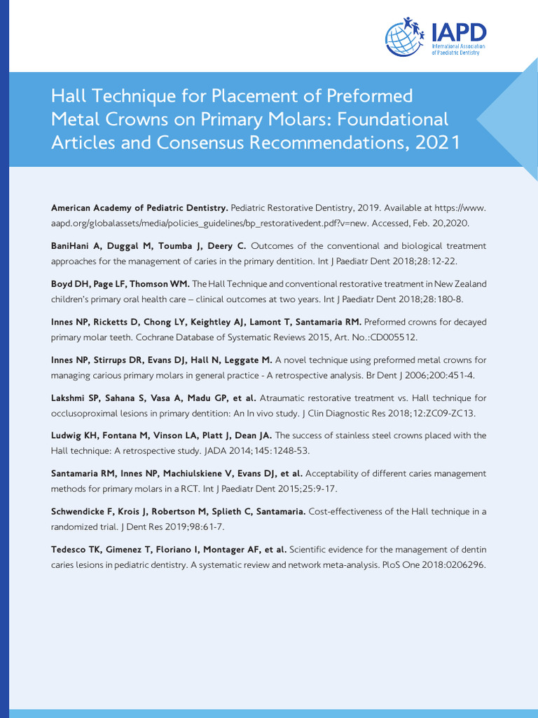 IAPD Hall-Technique | PDF | Health Care | Mouth