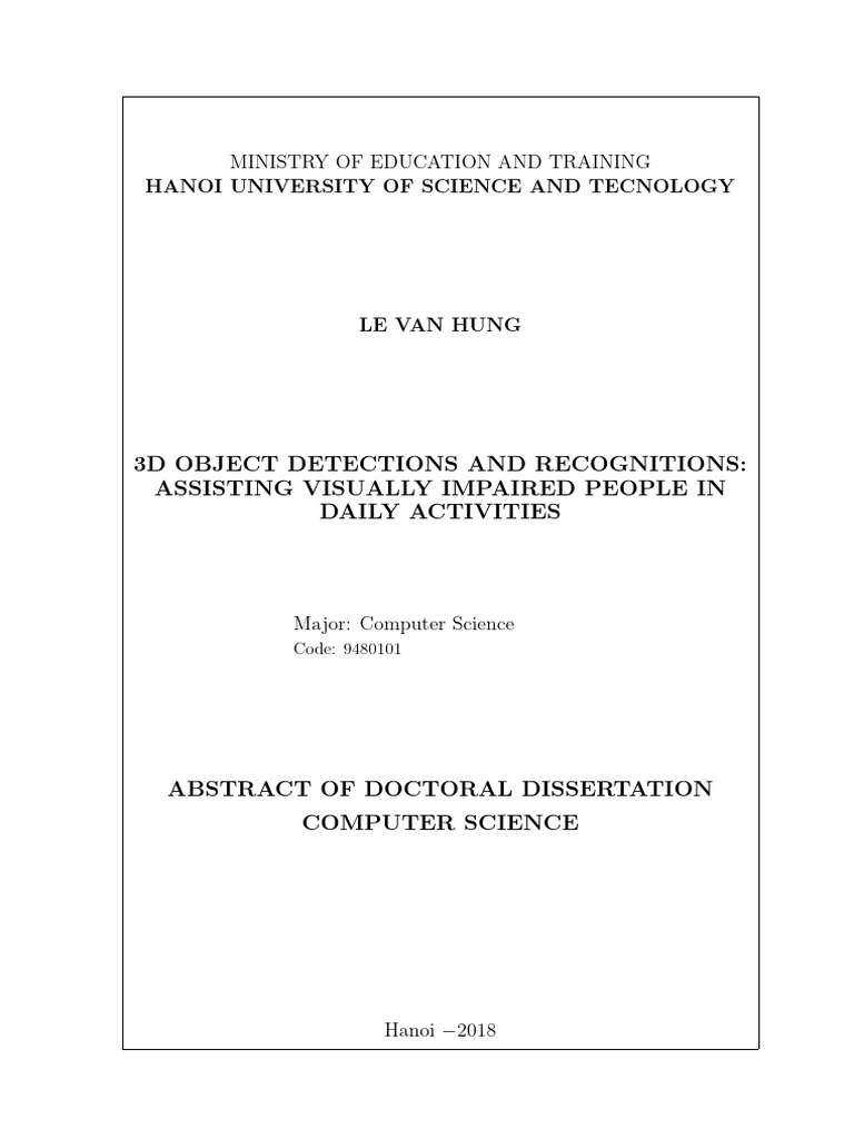 3D Object Detections and Recognitions: Assisting Visually Impaired ...