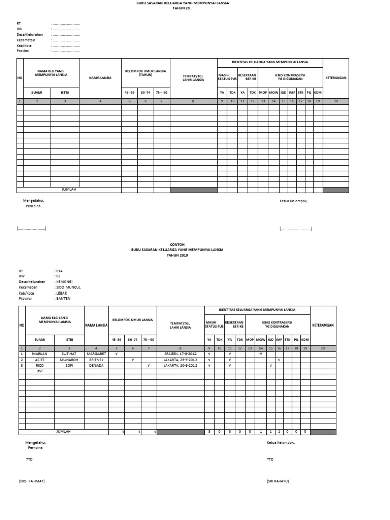 Template Buku Administrasi Kelompok BKL | PDF