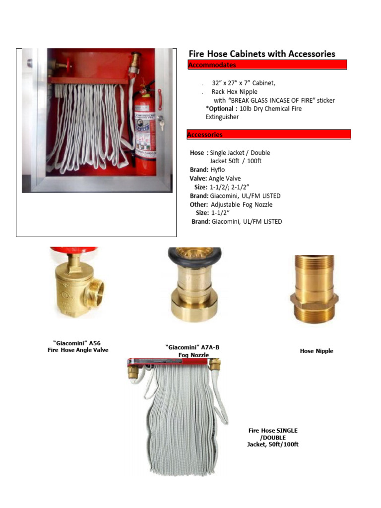 Giacomini Fire Hose Cabinets & Accessories | PDF