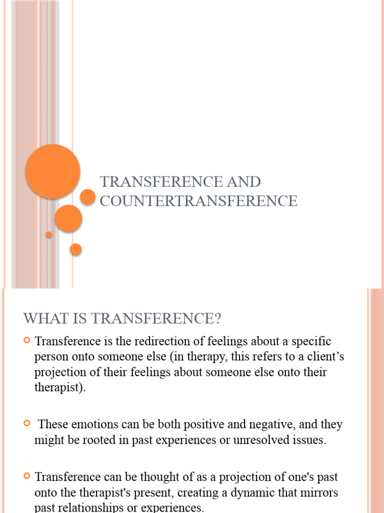 Transference and Countertransference | PDF | Psychotherapy | Psychology