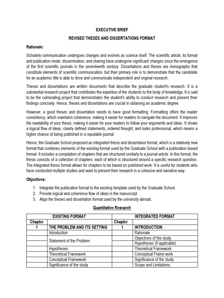 Thesis and Dissertations Format 04.06.24 | PDF | Thesis | Methodology
