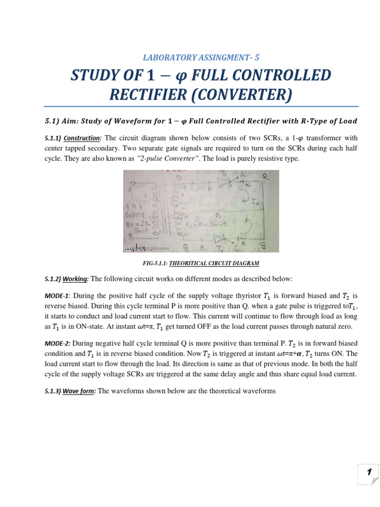 Laboratory Assingment-5 | PDF | Rectifier | Electrical Equipment
