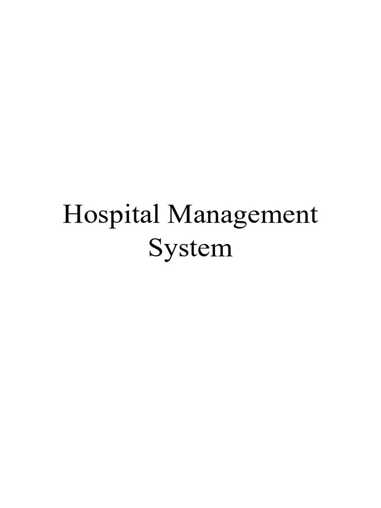 Hospital Management System Synopsis | PDF | Physician | Java (Software Platform)