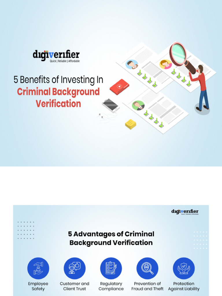 5 Benefits of Investing in Criminal Background Verification | PDF