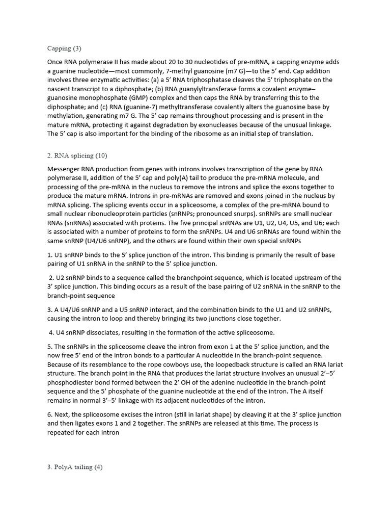 Rna Splicing Test Notres | Download Free PDF | Rna Splicing | Messenger Rna