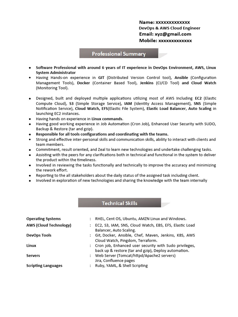 DevOps - CV 230809 031730 | PDF | Cloud Computing | Amazon Web Services