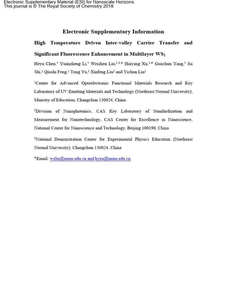 High Temperature Driven Inter-Valley Carrier Transfer and | PDF ...