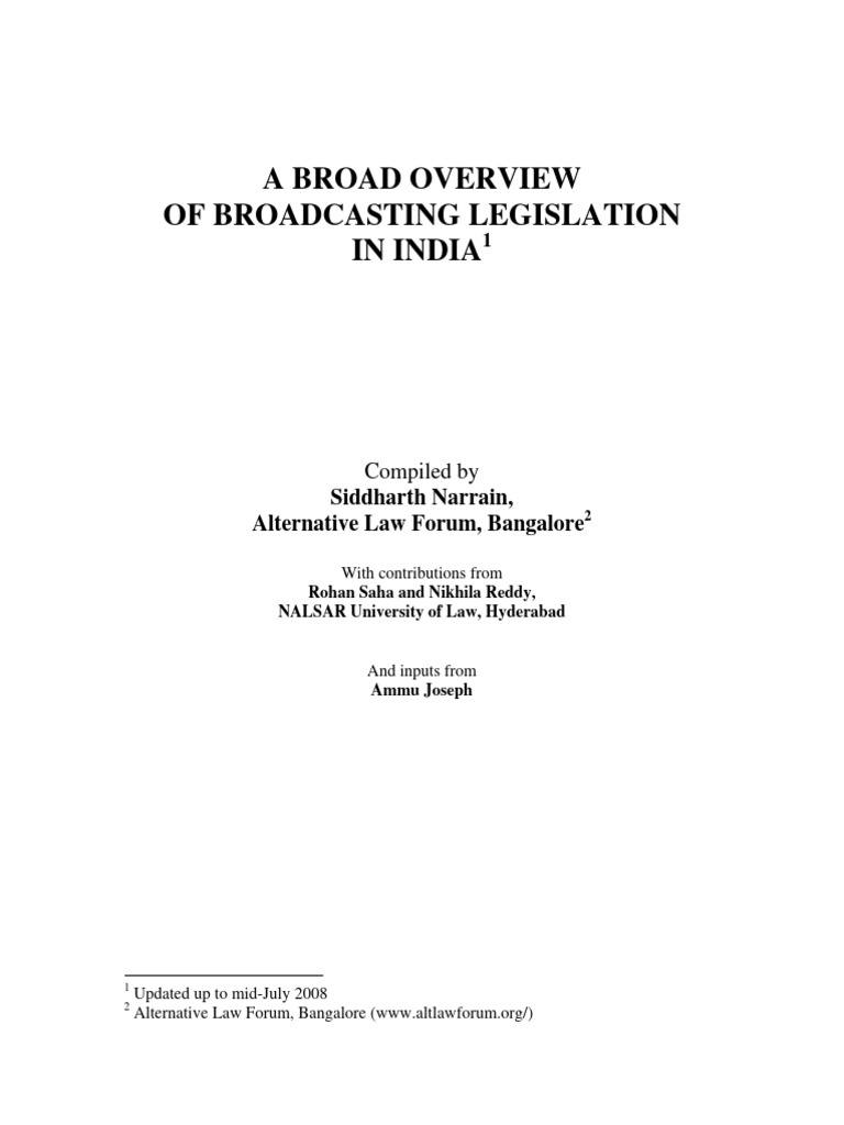 Broadcasting Law ALF | PDF | Radio | Satellite Television