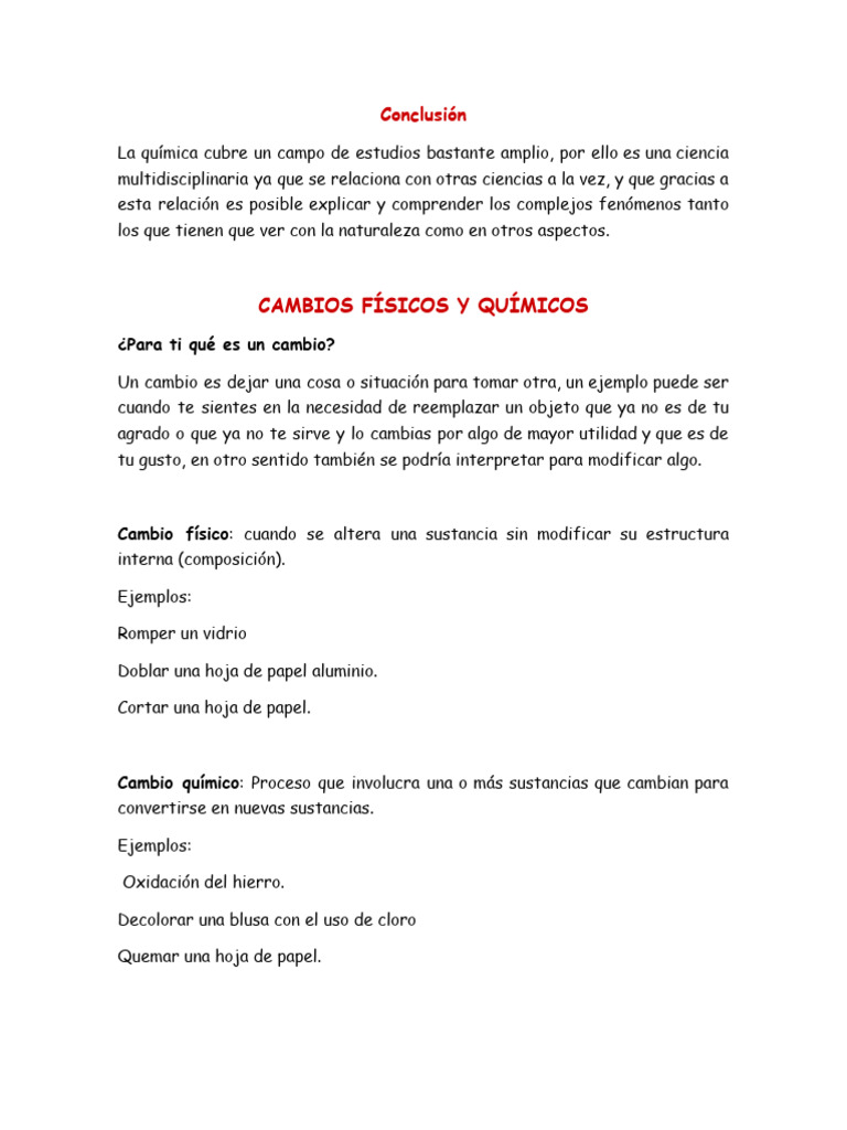 Cambios Fisicos y Químicos | PDF | Fermentación | Químico