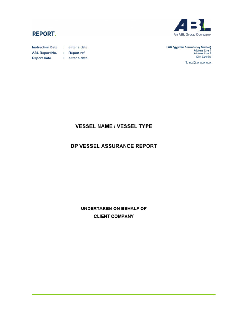 ABL Standard DP Assurance Report Form | PDF | Ships | Shipping