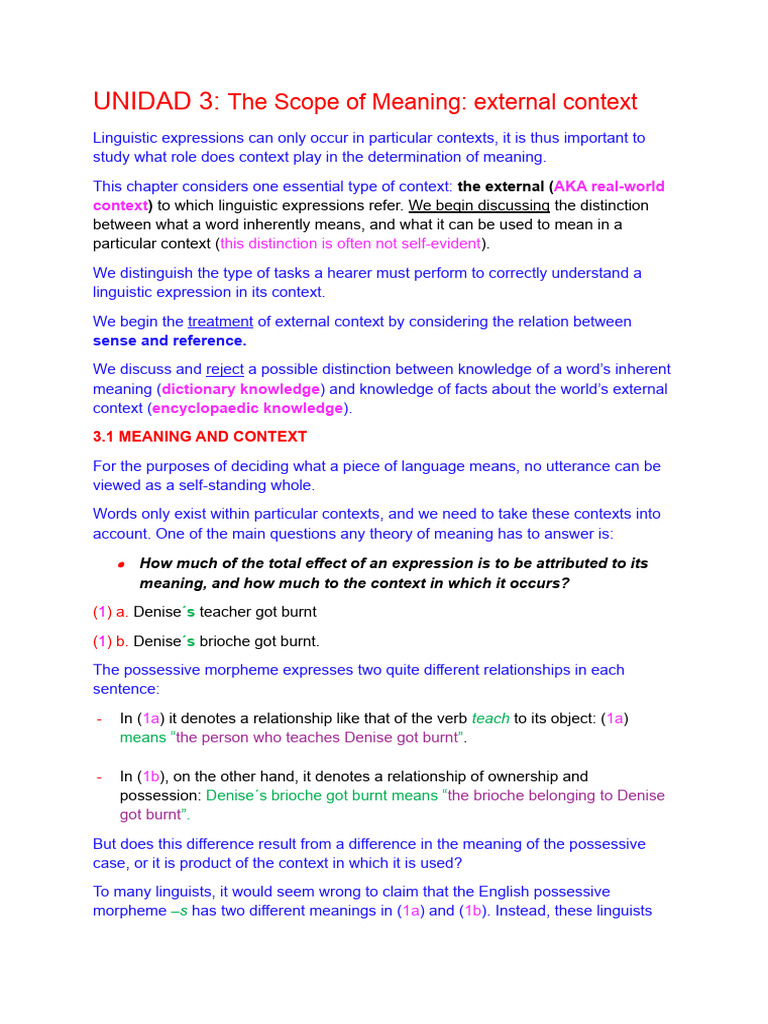 Unidad 3 | PDF | Phrase | Semantics