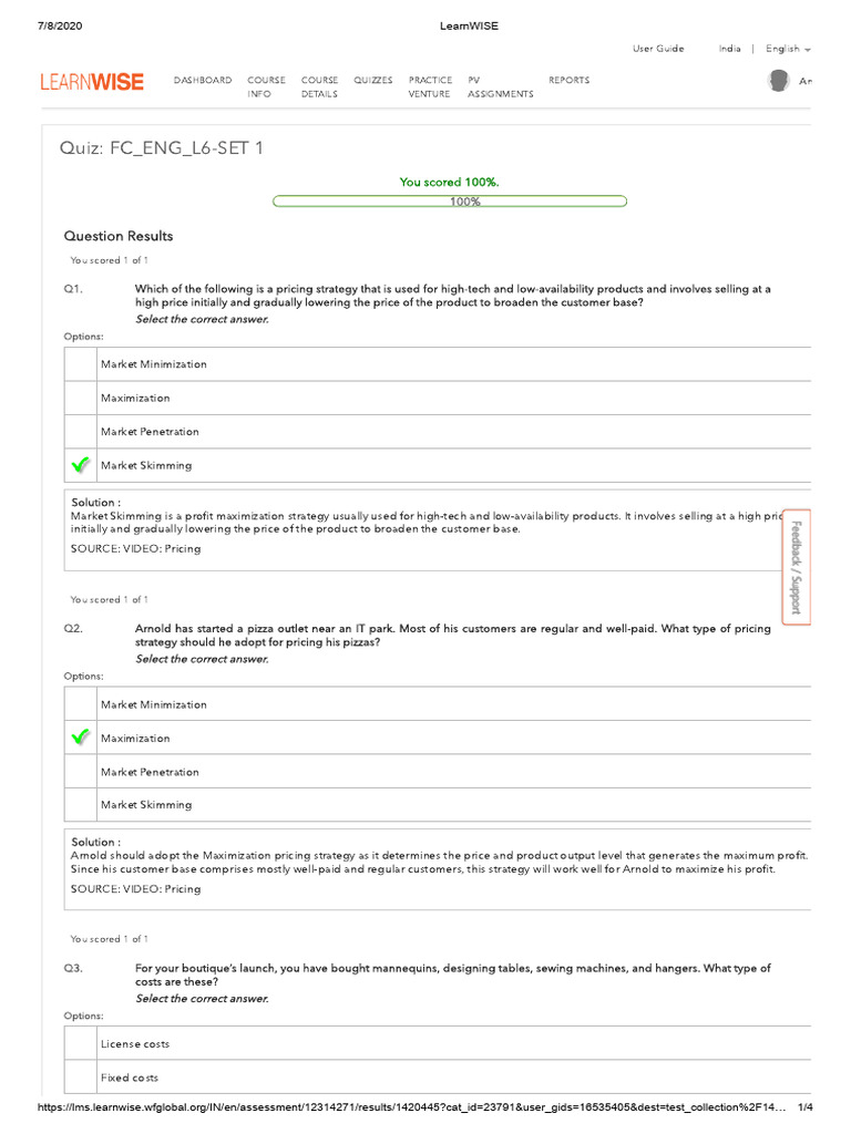 Learn WISE | PDF | Profit (Economics) | Gross Margin