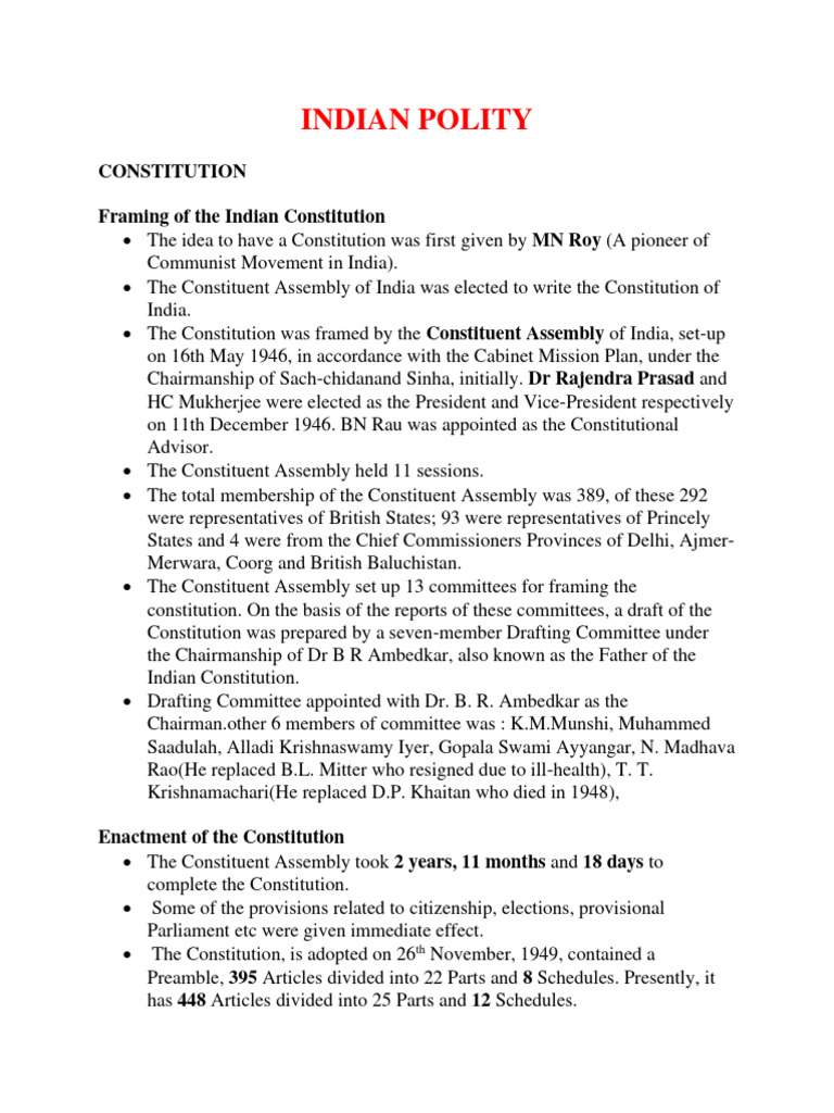 Indian Polity Part-1 | PDF | Government | Justice