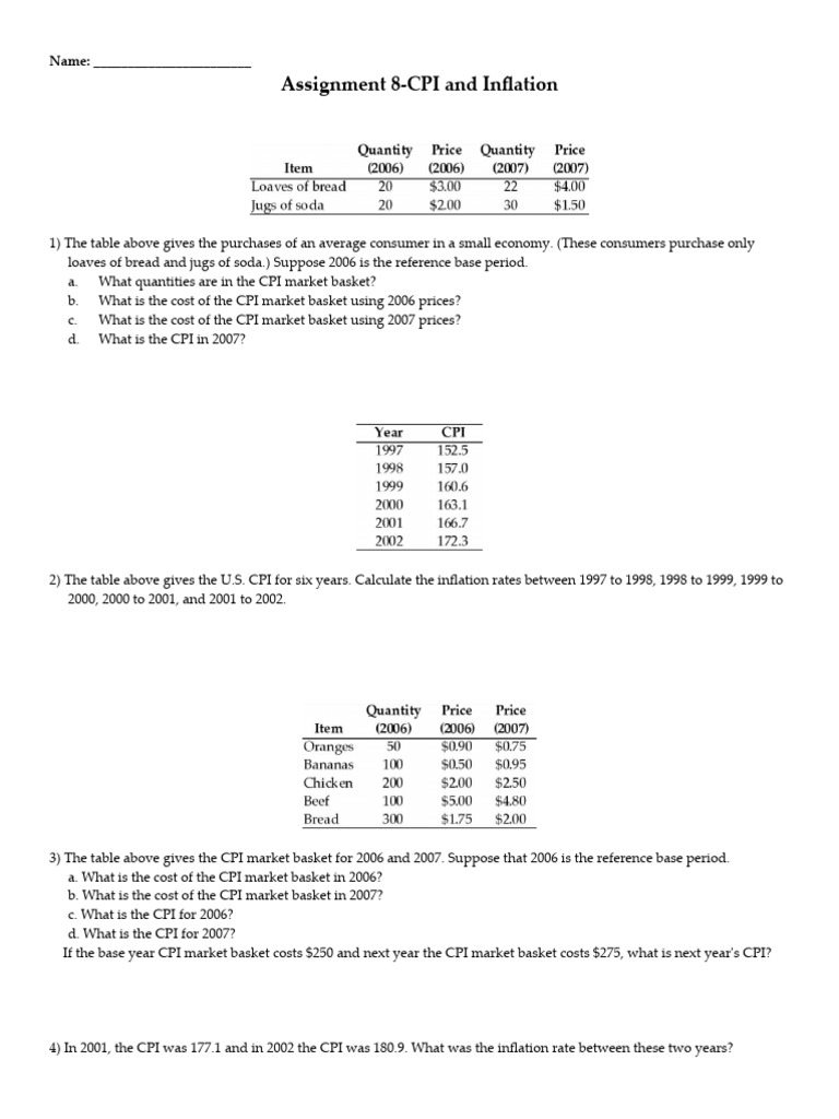 Inflation and CPI Analysis Guide | PDF