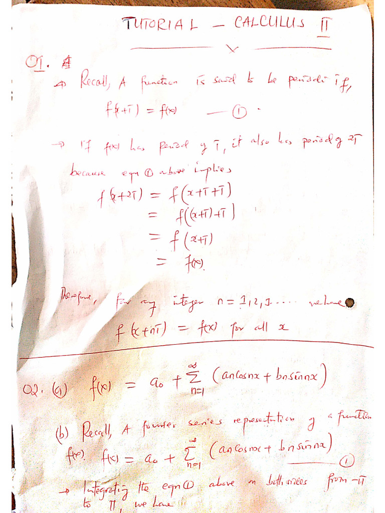 Calculus II tutorial solns | PDF