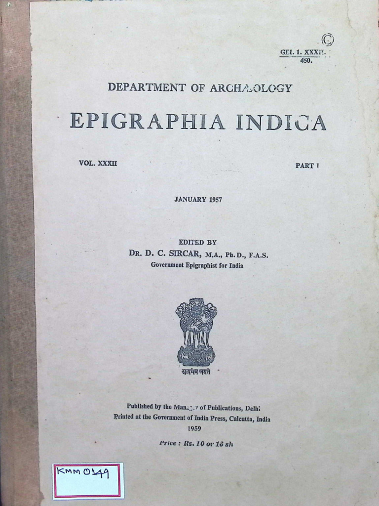 Archaeological Survey of India - Epigraphia Indica | PDF