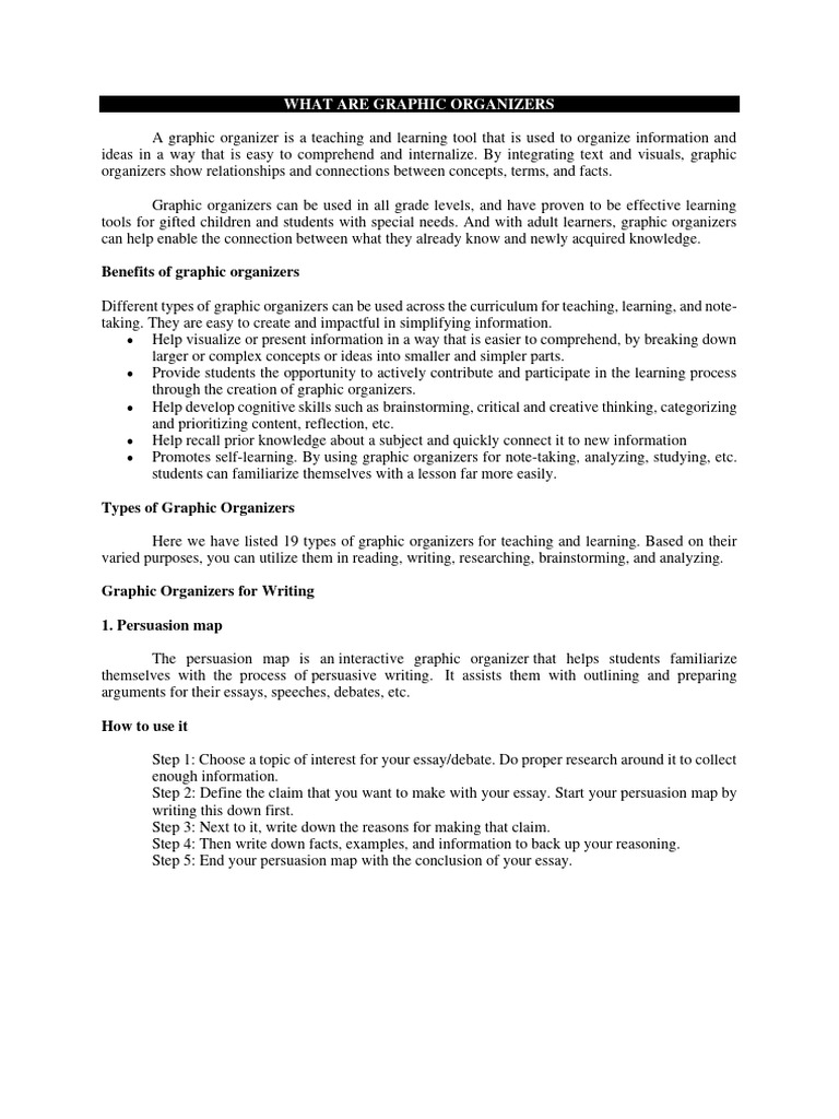 What Are Graphic Organizers | PDF | Cognitive Psychology | Cognition