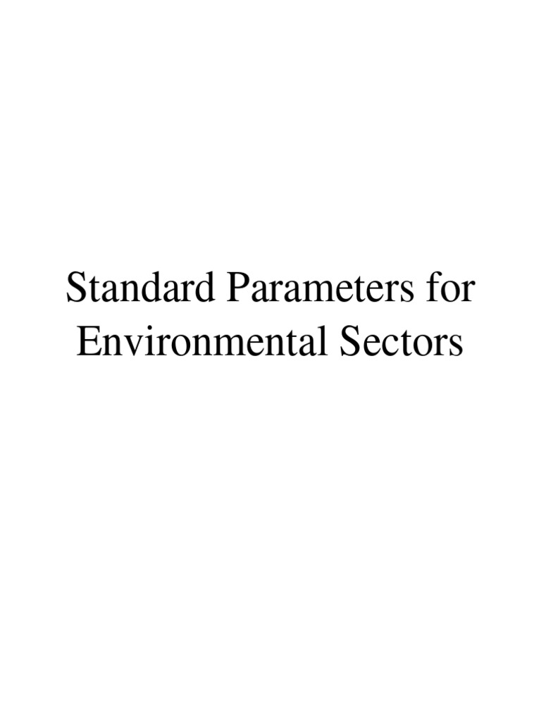 Standard Parameters For Environmental Sectors | PDF | Sets Of Chemical ...