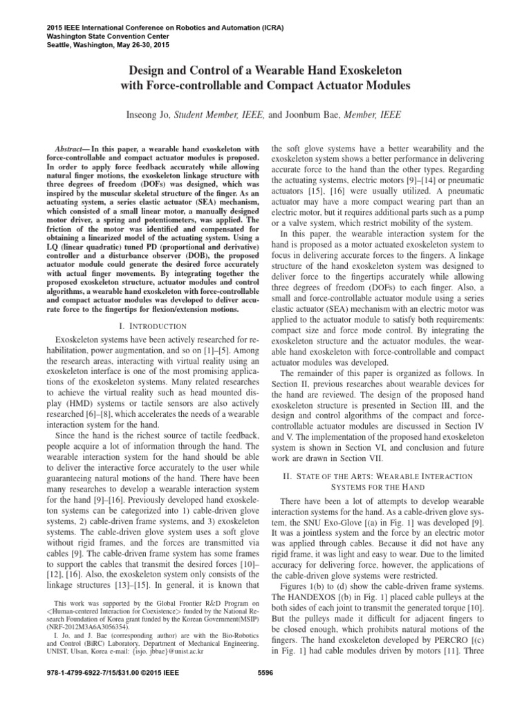 2 - Design and Control of A Wearable Hand Exoskeleton With Force ...