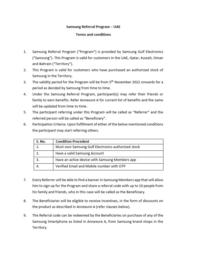 TC Samsung Referral Program en Ar 14-04-2023 | PDF | Mobile Computers ...