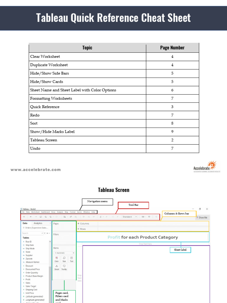 Tableau Quick Reference Guide | PDF | Icon (Computing) | System Software