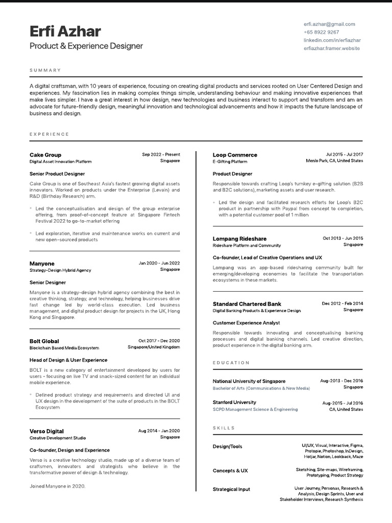 Erfi Azhar CV (2023) | PDF | Innovation | Design